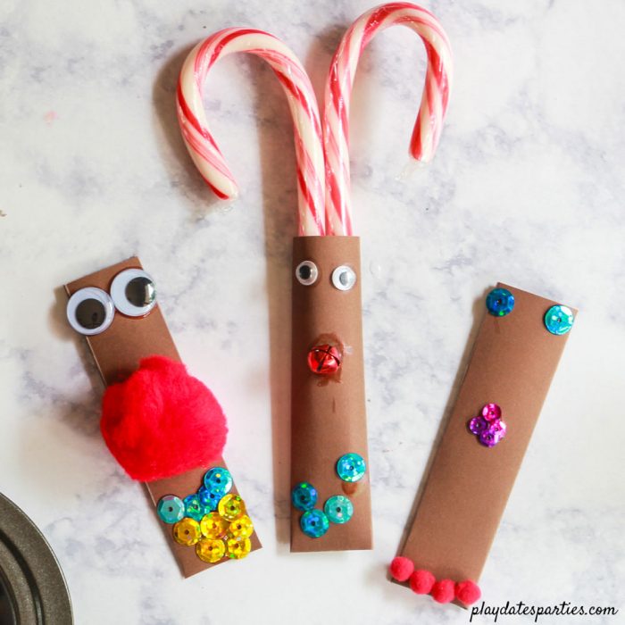 Reindeer Candy Cane Craft for Kids | Easy Preschool Gifts