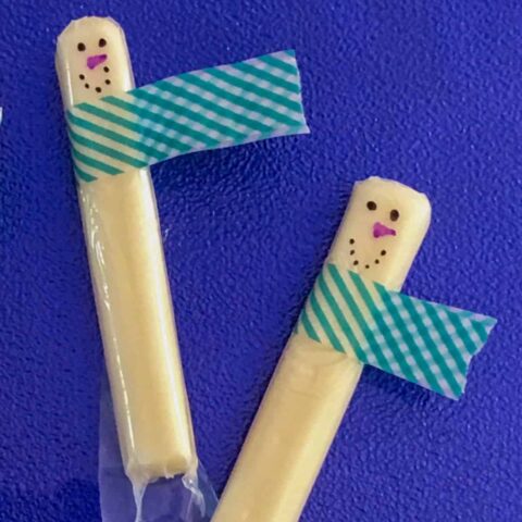 DIY Cheese Stick Snowman