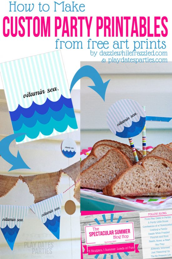 How to Make Custom Party Printables with Free Art Prints