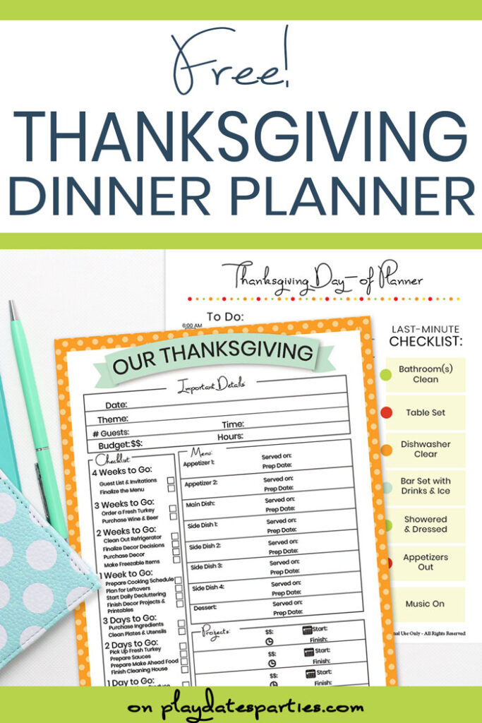 Planning Thanksgiving Dinner Checklist
