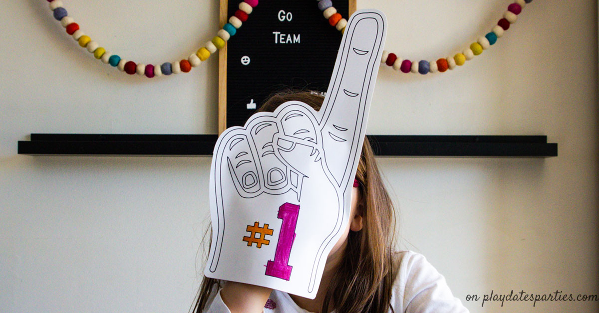 Number One Fan Finger Football Craft for Kids