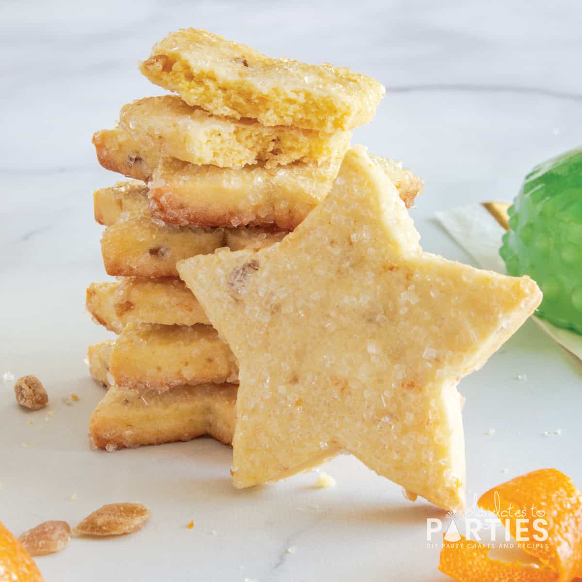Easy Orange Shortbread Cookies with Ginger
