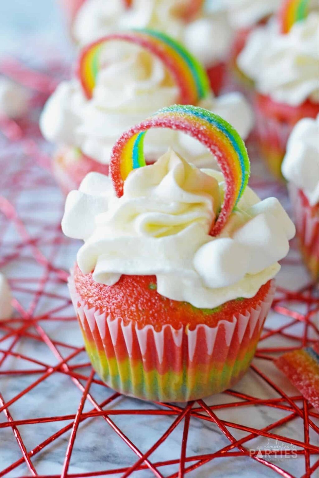 Rainbow Cupcakes Recipe with Whipped Cream Cheese Frosting