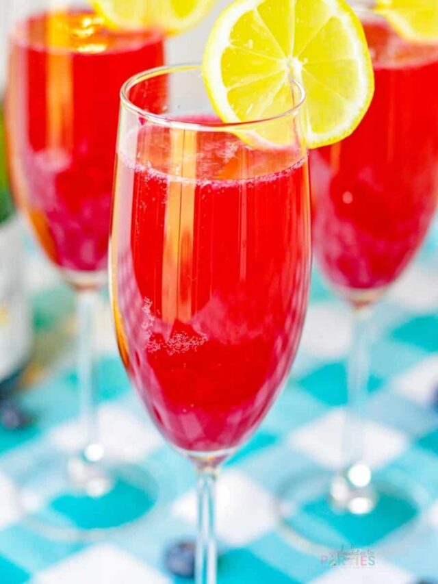 Lemon Blueberry Mimosas Recipe - Playdates to Parties