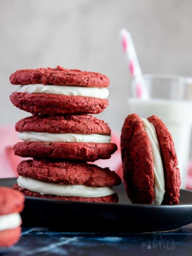 Easy Red Velvet Sandwich Cookies - Playdates to Parties