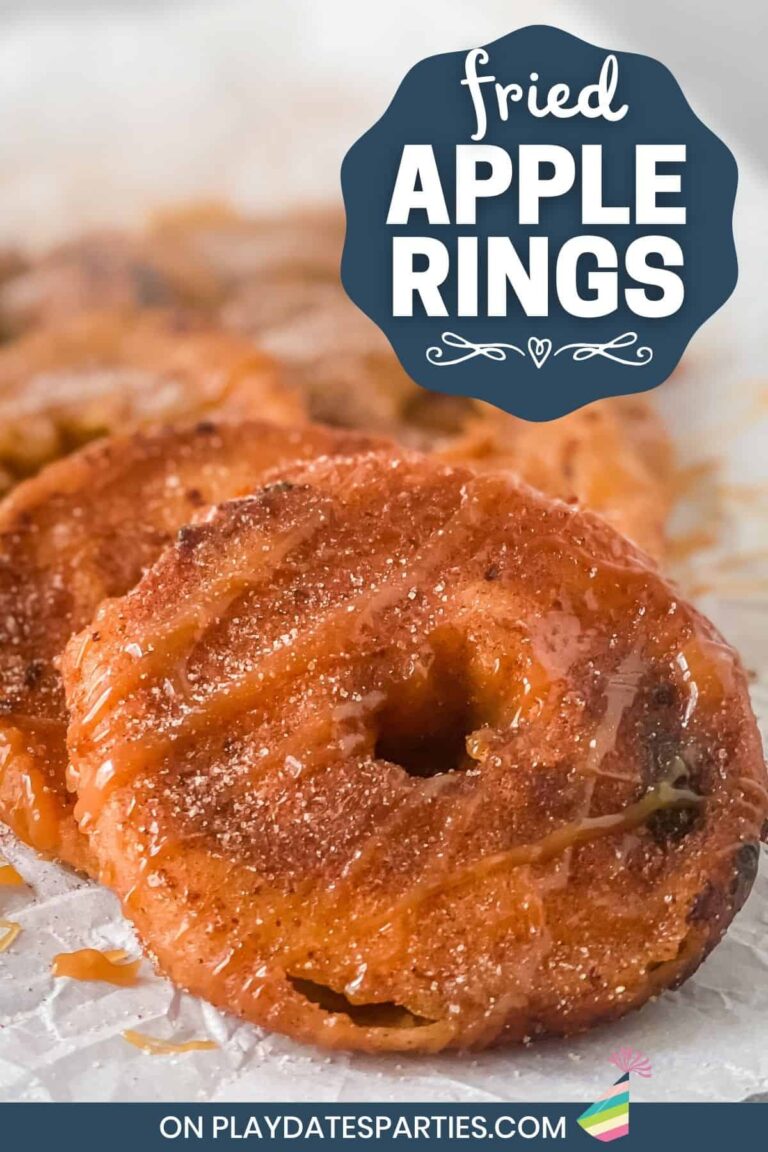 Fried Apple Rings with Caramel and Cinnamon Sugar