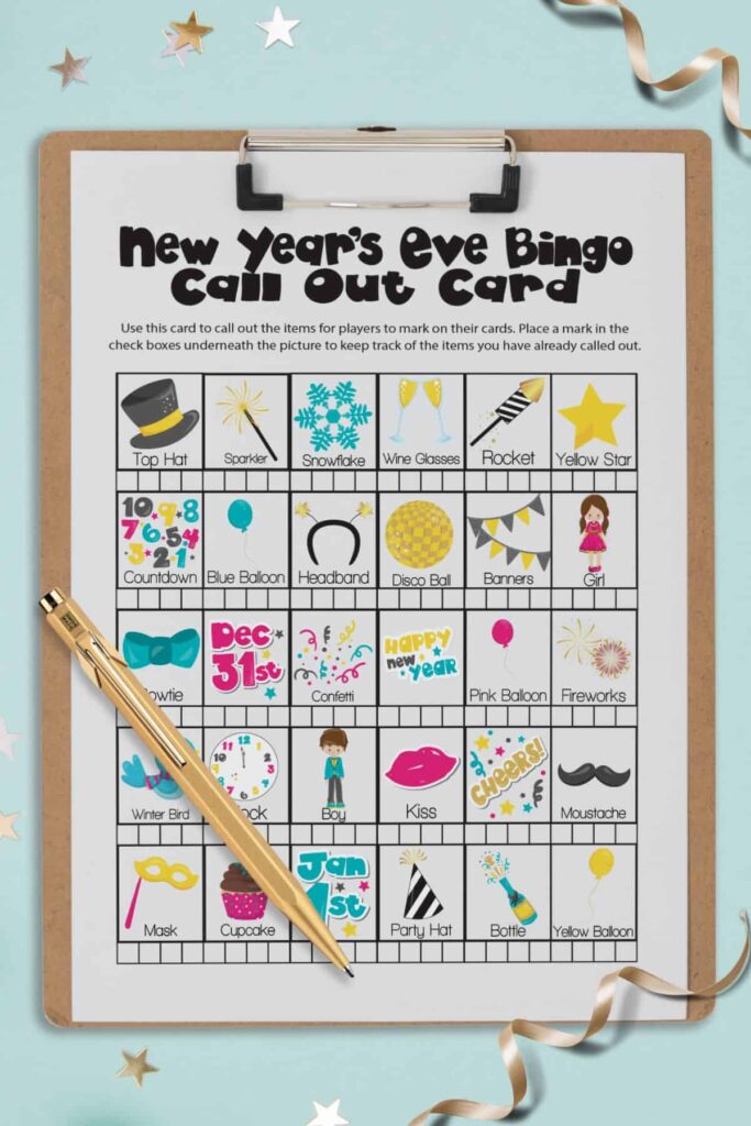 New Year's Eve Bingo Cards (Free Printable)