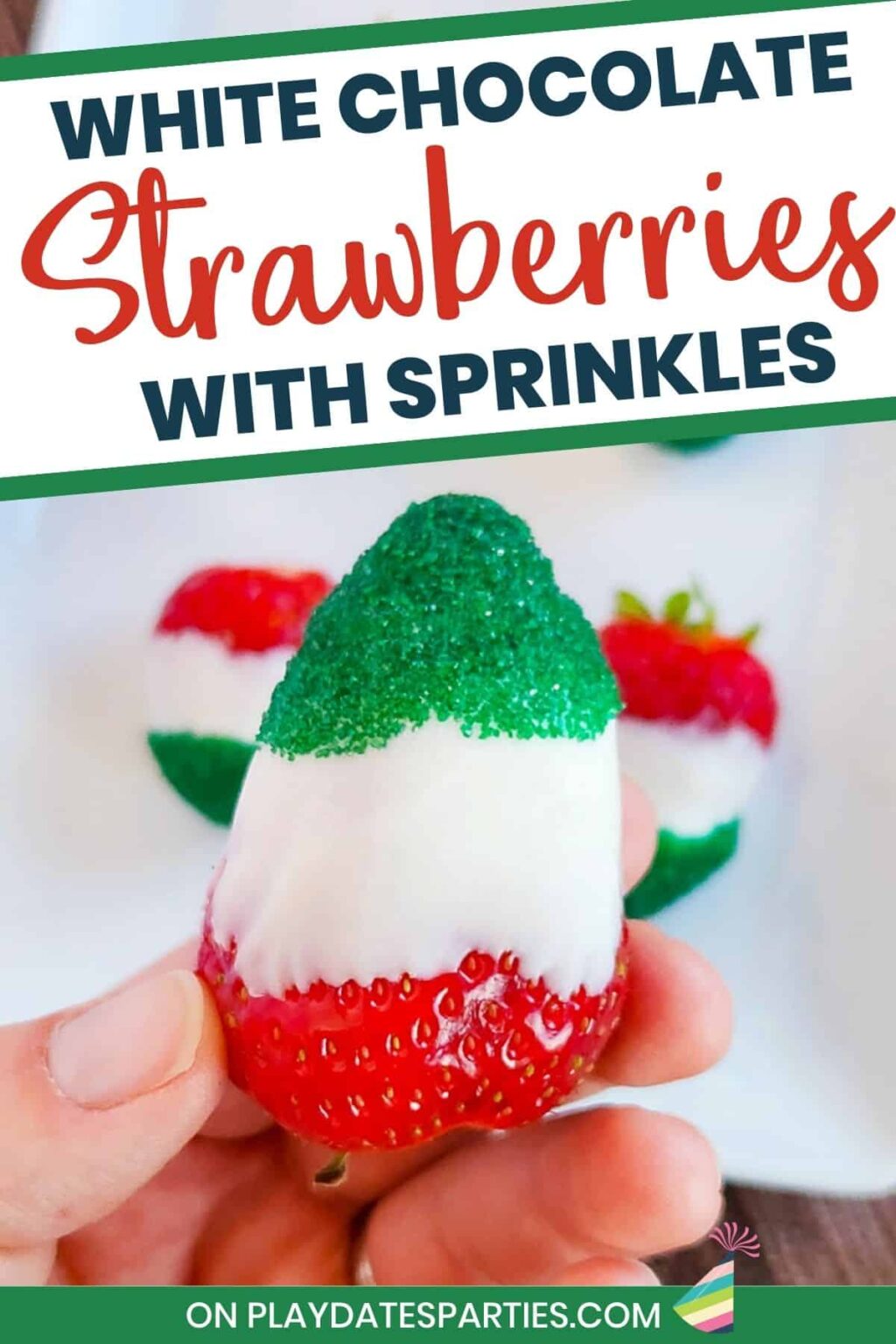 White Chocolate Dipped Strawberries with Sprinkles