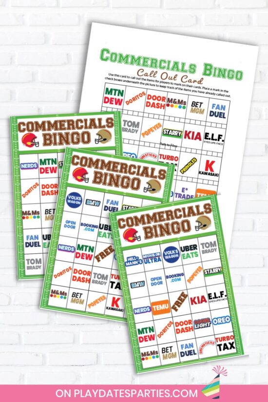 Free Printable Football Commercials Bingo (Updated for 2025!)