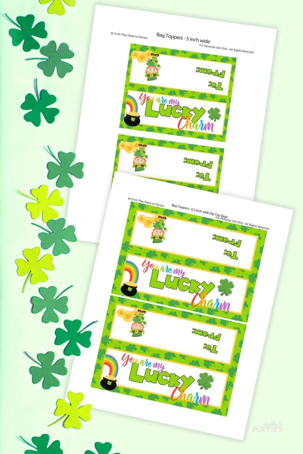 St. Patrick's Day Treat Bag Topper (Free Printable)
