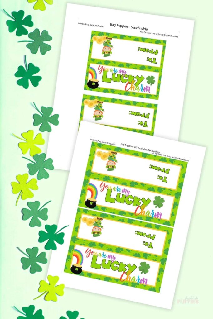 St. Patrick's Day Treat Bag Topper (Free Printable)