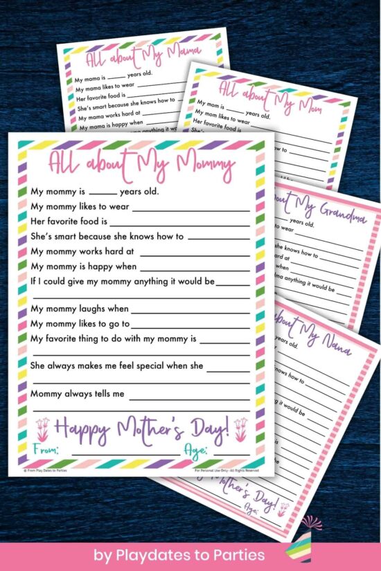 Free Printable Mother's Day Questionnaire