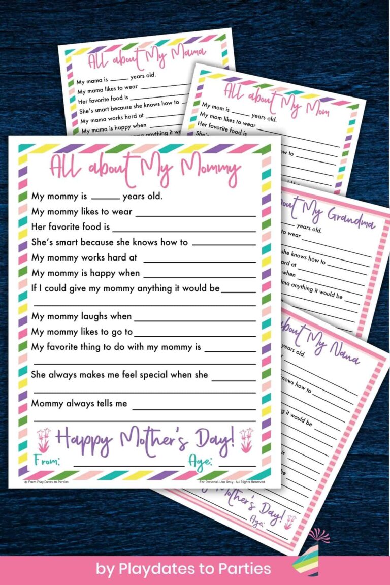 Free Printable Mother's Day Questionnaire