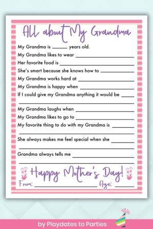 Free Printable Mother's Day Questionnaire