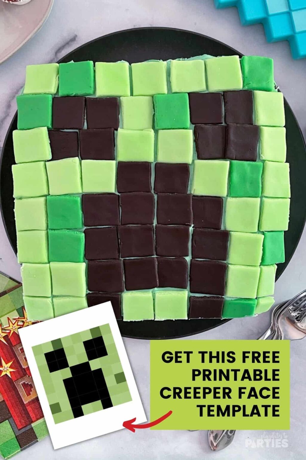 DIY Minecraft Creeper Cake