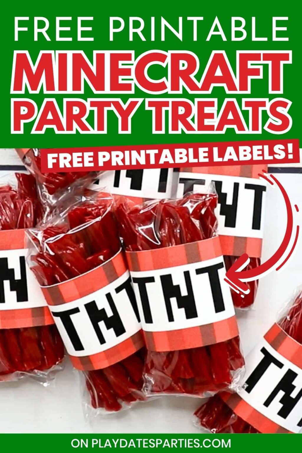 Minecraft TNT Party Treats (Free Printable)