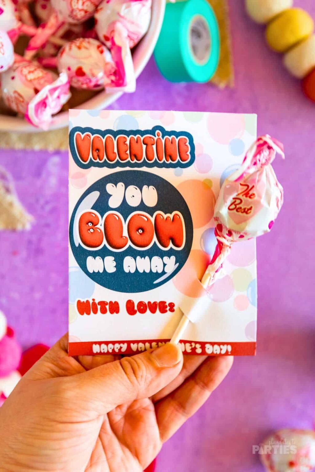 Blow Pop Valentine Cards (Free Printable)
