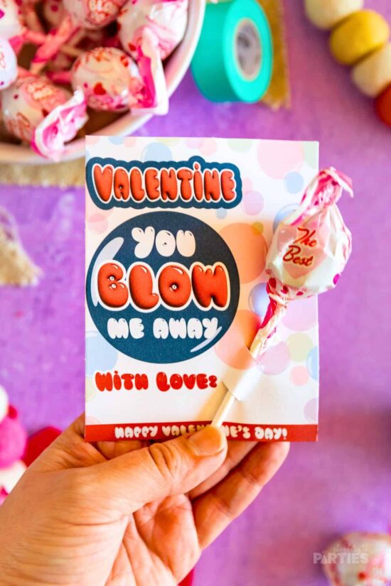 Blow Pop Valentine Cards (Free Printable)