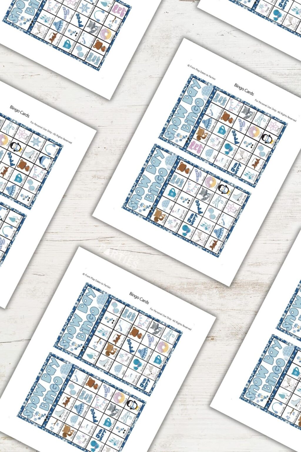 Free Printable Snow Day Bingo Cards