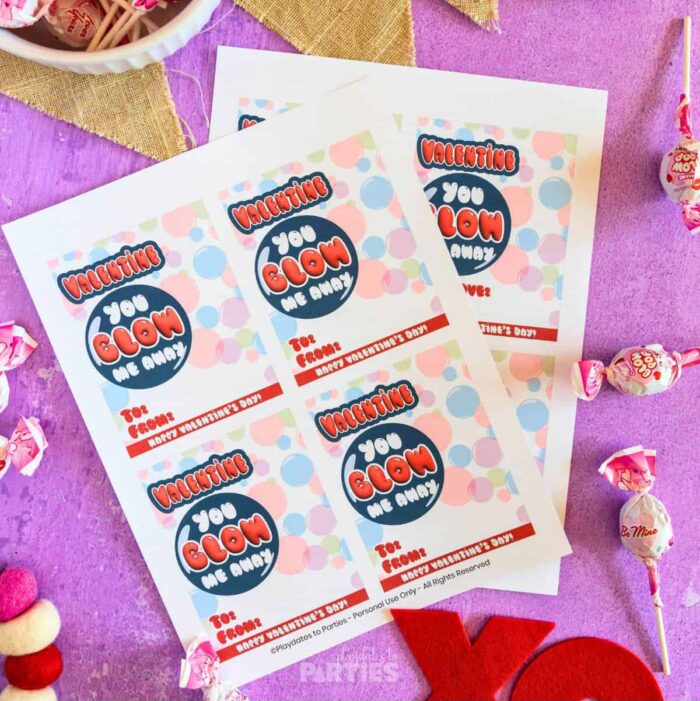 Blow Pop Valentine Cards (Free Printable)