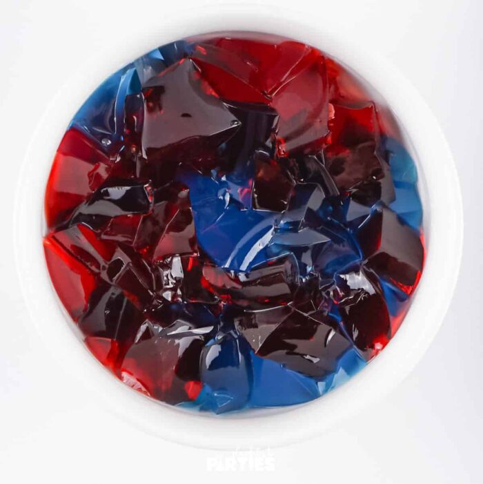 Stained Glass Jello Cups (Red White and Blue)
