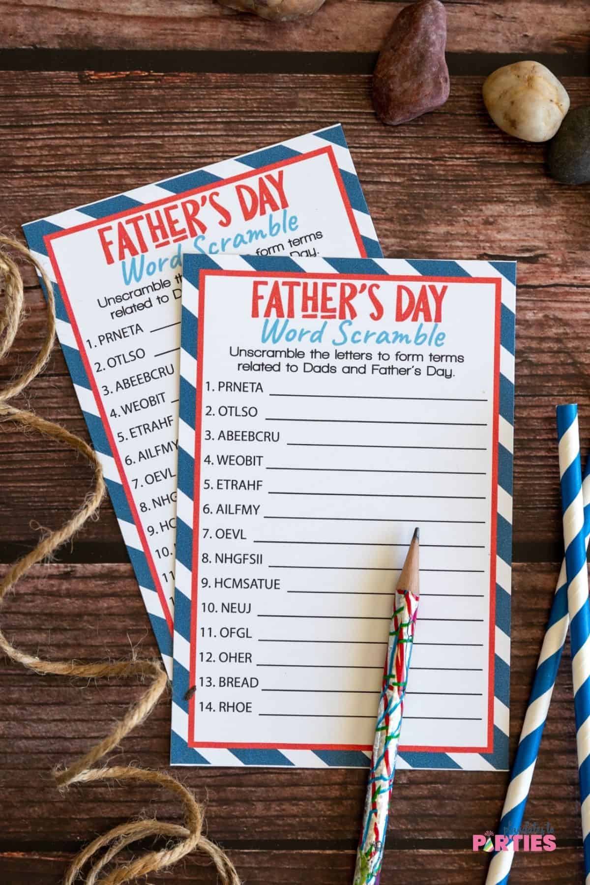Free Printable Father's Day Word Scramble