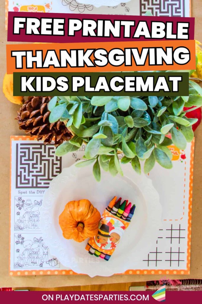 Free Printable Thanksgiving Placemat for Kids